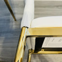 East Urban Home Eubanks High Gloss 4 Seat Rectangular Dining Table Set with Faux Leather ...